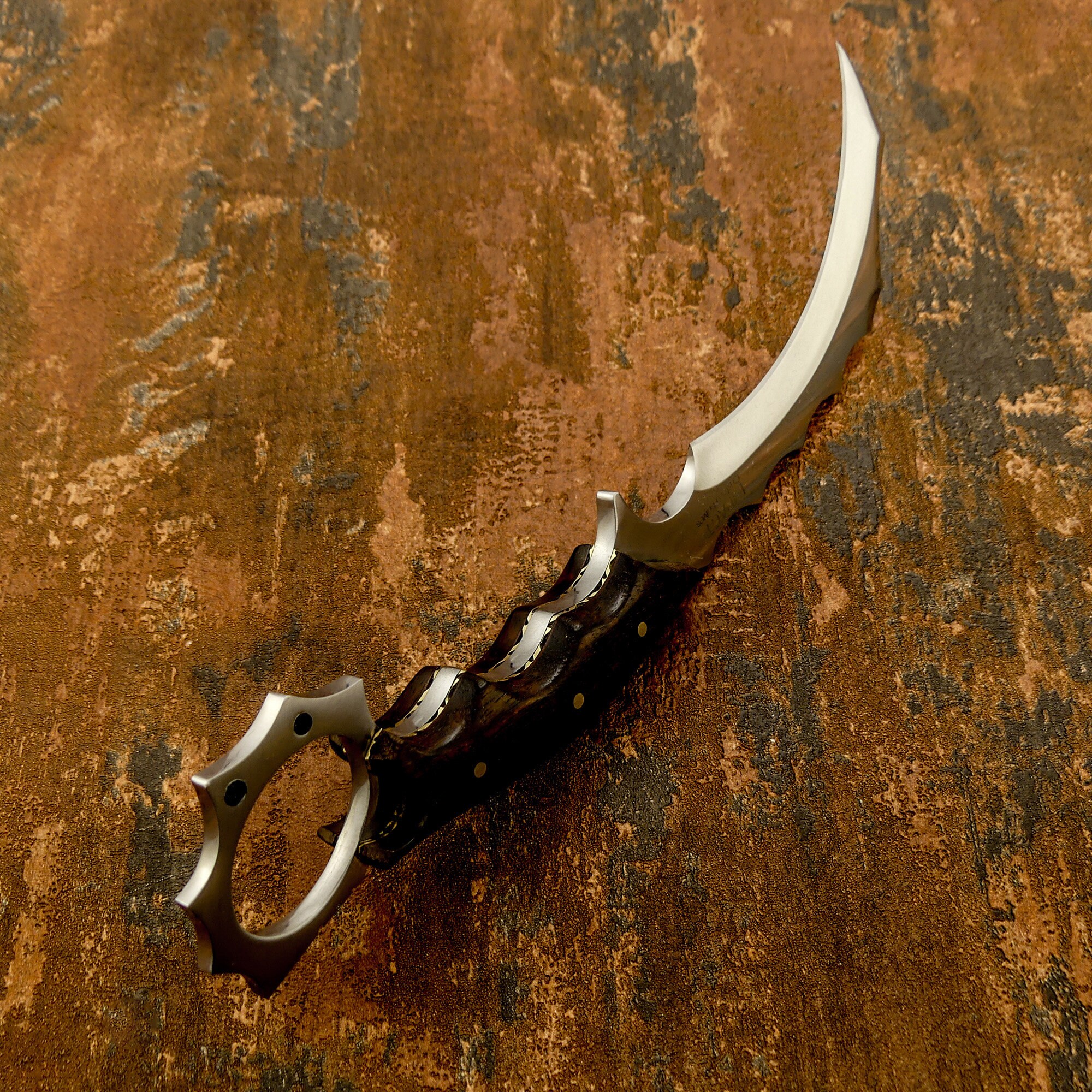 1-of-a-kind Custom Karambit Full Tang Knife Burl Wood Handle - Etsy