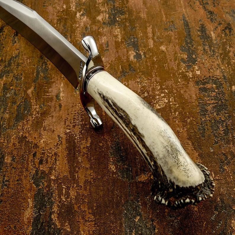 Hand Forged Custom Art Bowie Knife Crown Antler - Etsy