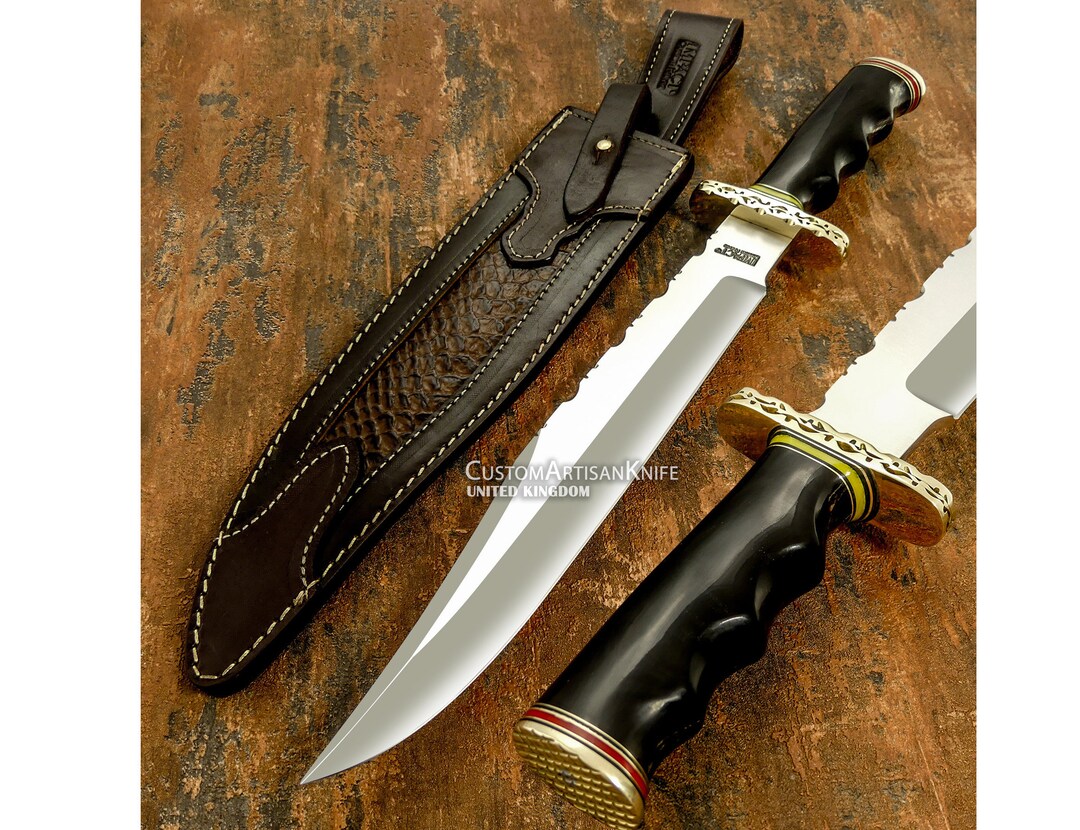 Hand Made Custom Bowie Knife Bull Horn Handle - Etsy