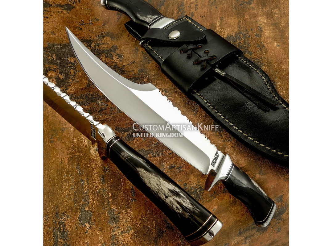 Hand Made Custom Bowie Knife Bull Horn Handle - Etsy