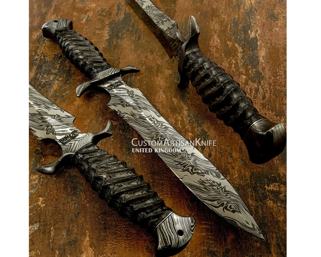 Hand Made Custom Damascus Dagger Knife - Etsy