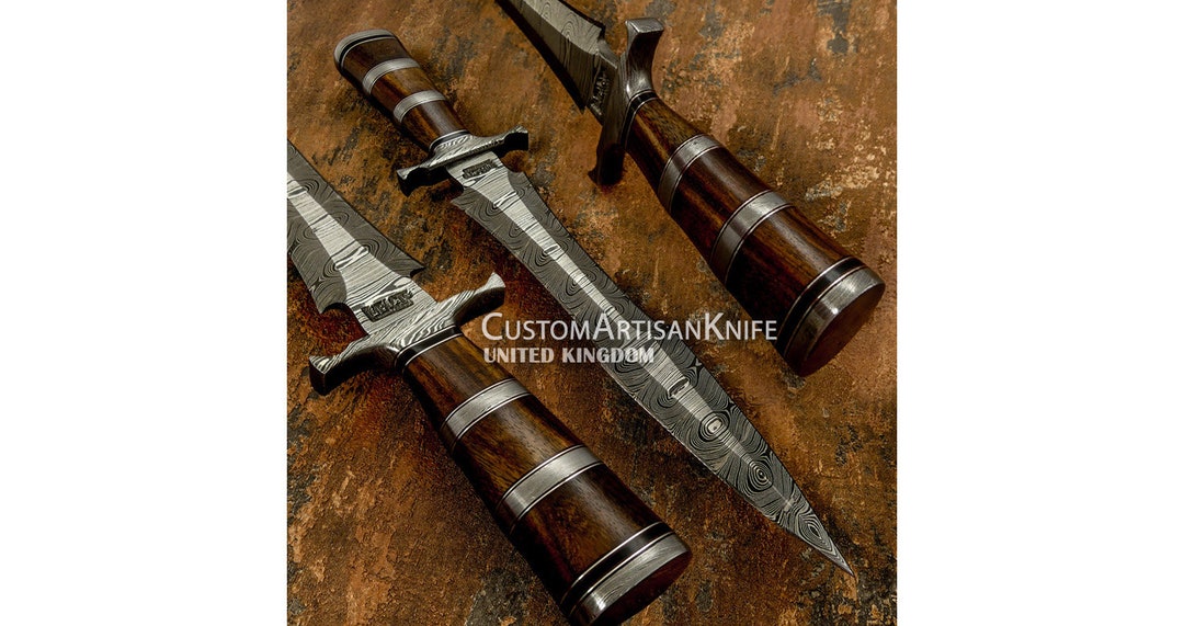 Hand Made Custom Damascus Fuller Dagger Knife - Etsy