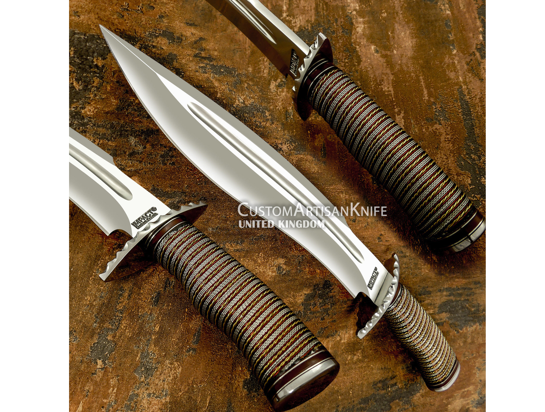 Hand Made Custom Art Bowie Knife Wire Wrapped Handle - Etsy