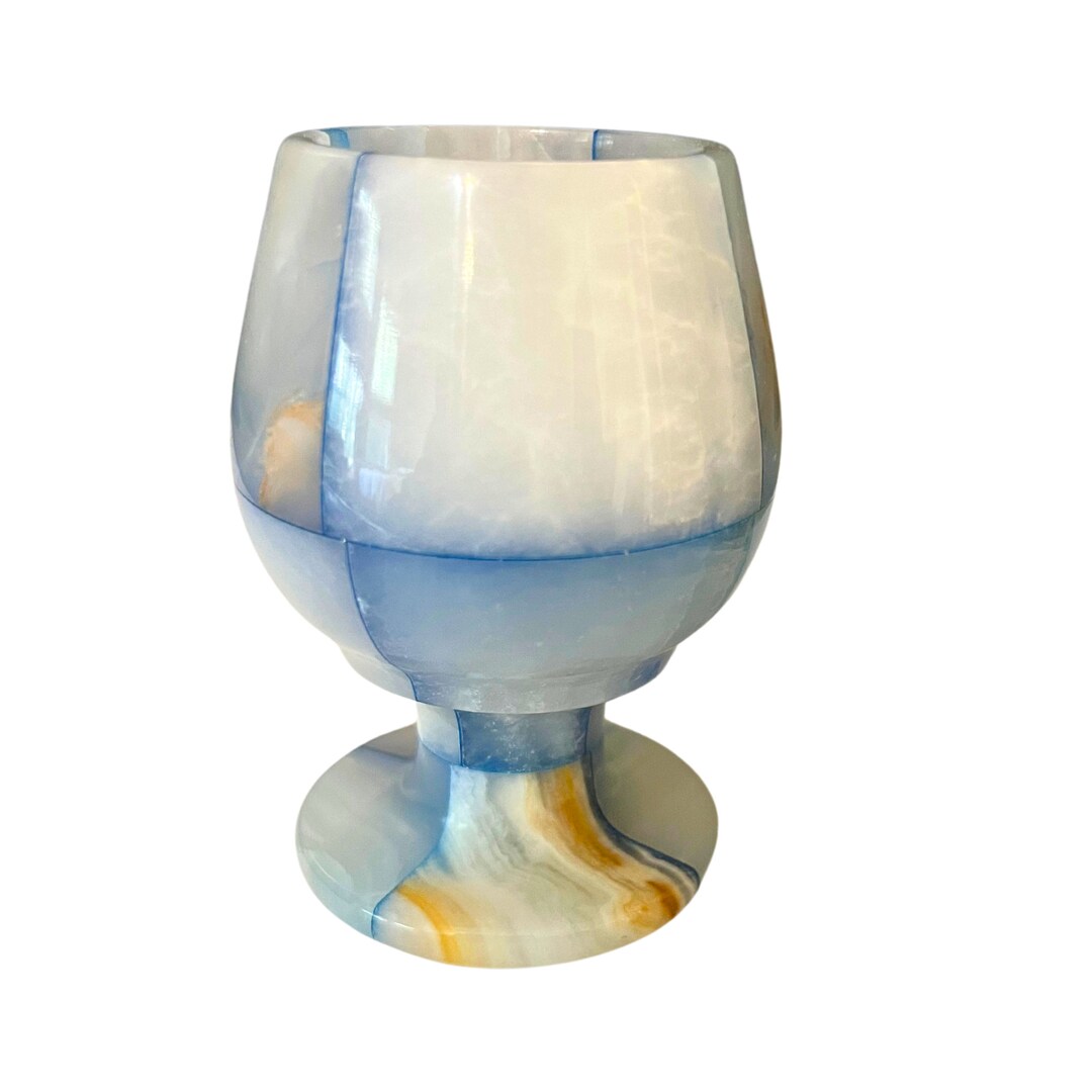 Carved Crystal Quartz Mini Goblet, Mineral Stone Chalice Home Decor for ...