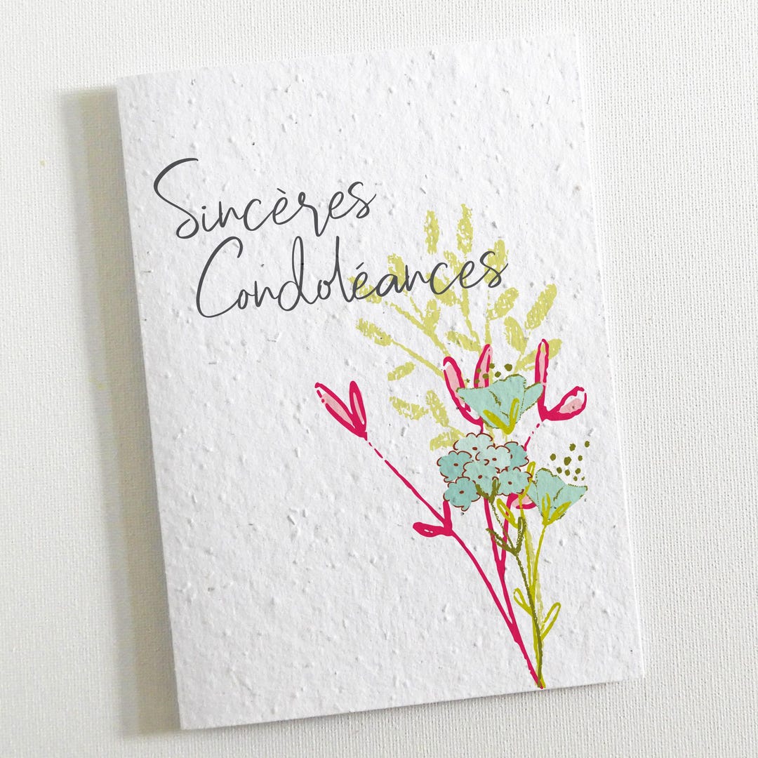 Plantable Condolence Card: Bouquet. Seed Paper Condolence Card ...