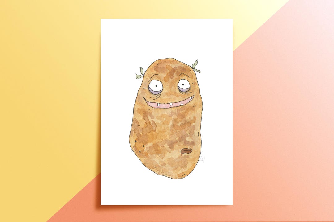 Potato Portrait. Cute and Silly Art Print. - Etsy