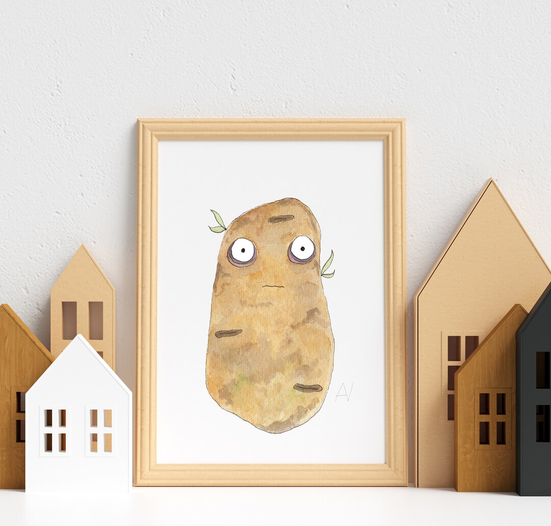 The Potato, Potato Art Print, Potato Wall Art, Art Print, Handmade ...