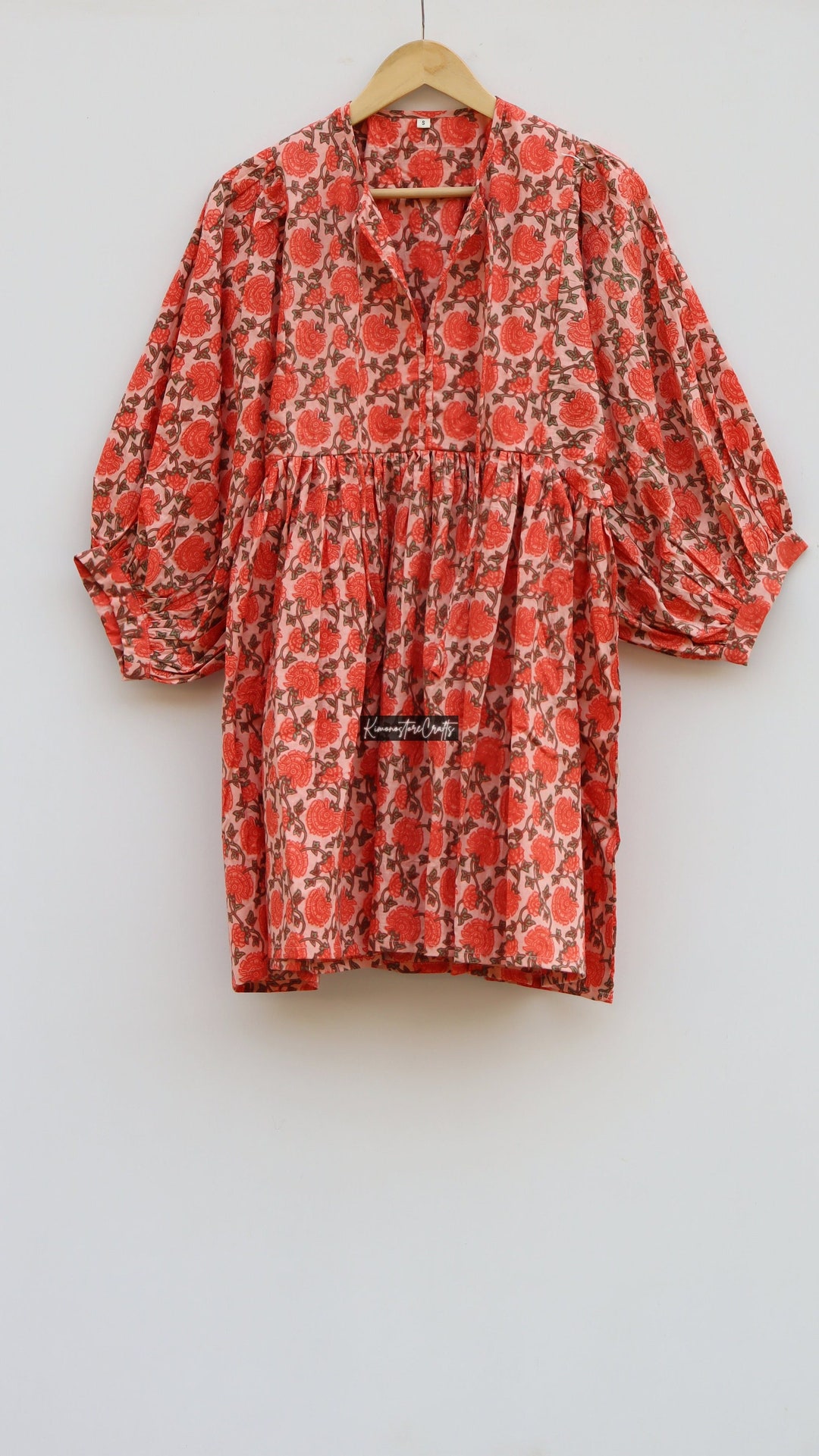 Floral Hand Block Print Beach Dress Midi and Mini Dress, - Etsy