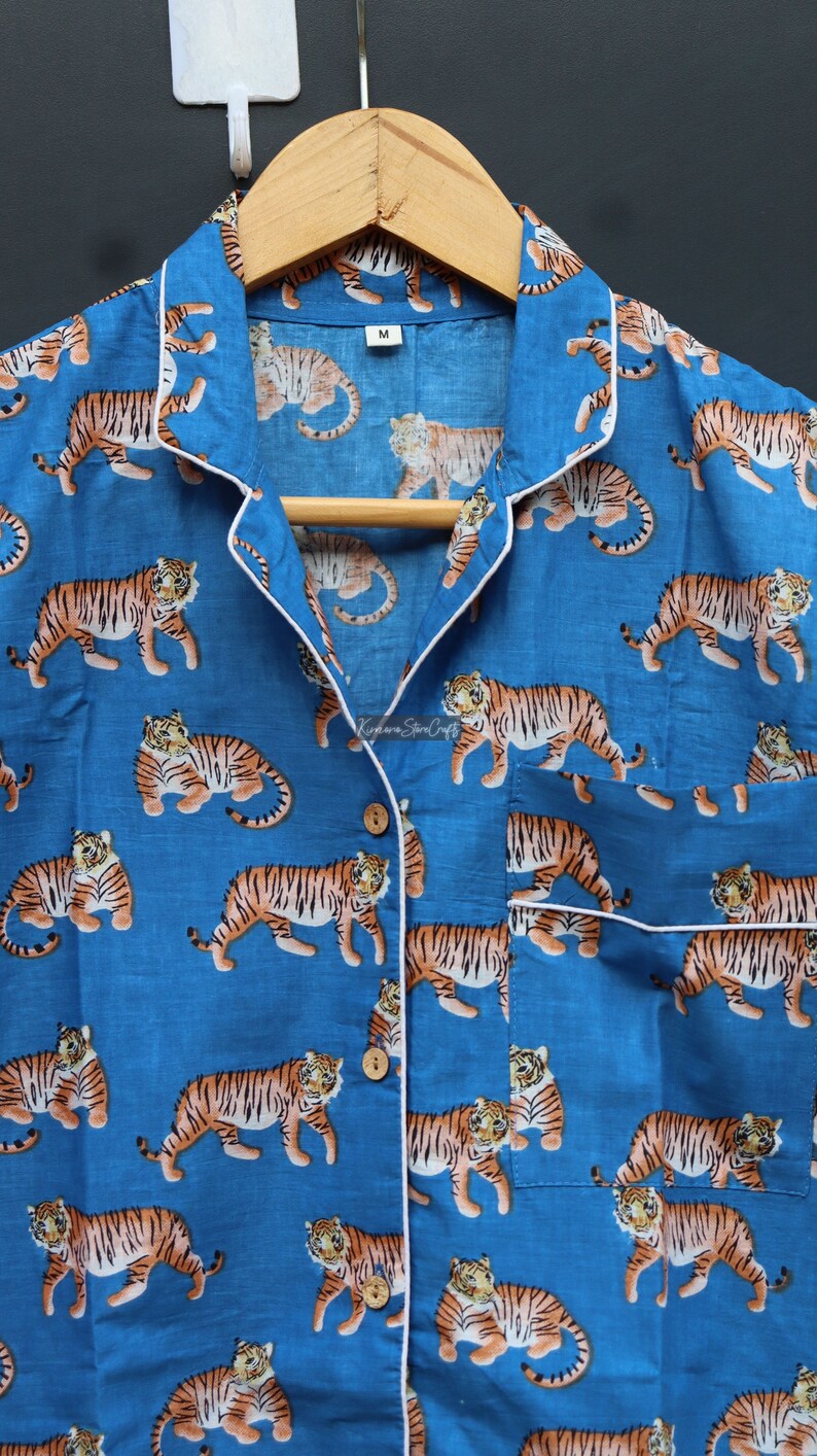 Tiger Print Short Pajamas ,chitta Print Pure Cotton Pj's ,pajamas Set ...