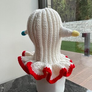 Knit White Clown Balaclava Hat, Clown Core Ski Mask, Jester Harlequin ...