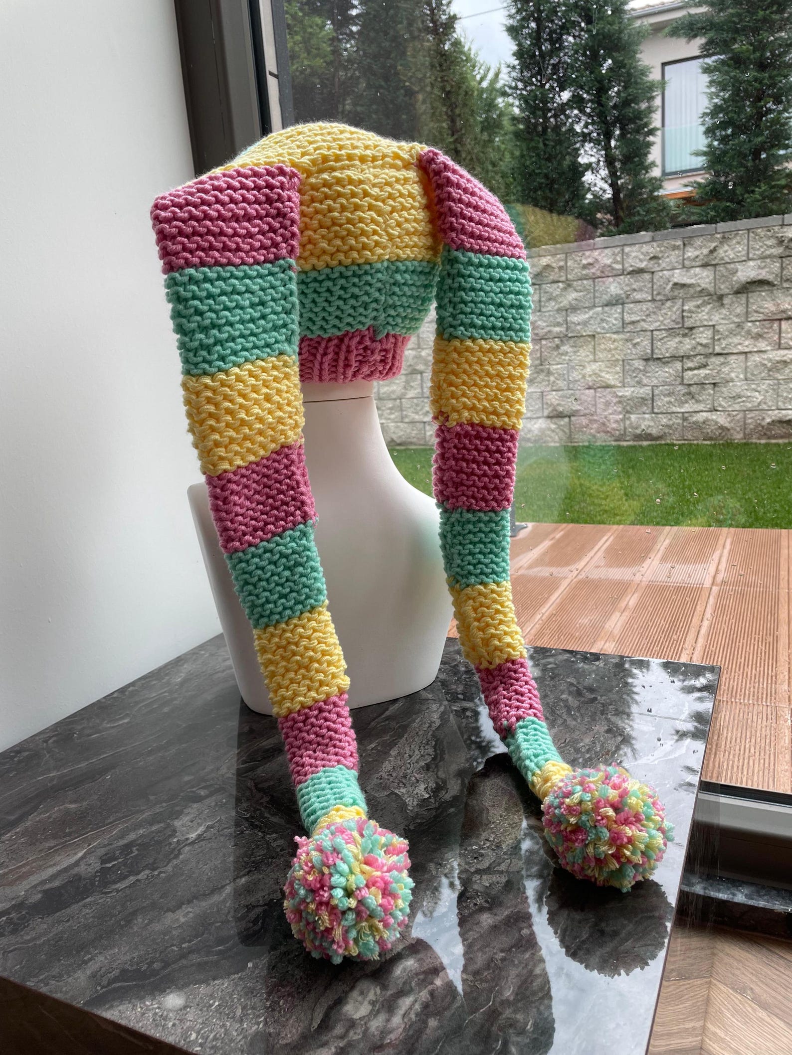 Knit Long Jester Harlequin Hat, Kawaii Pastel Clown Jester Hat, Cute ...