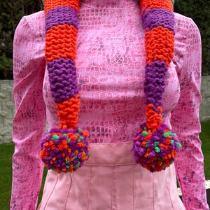Knit Long Jester Harlequin Hat, Clown Core Cosplay Hat, Green Orange ...