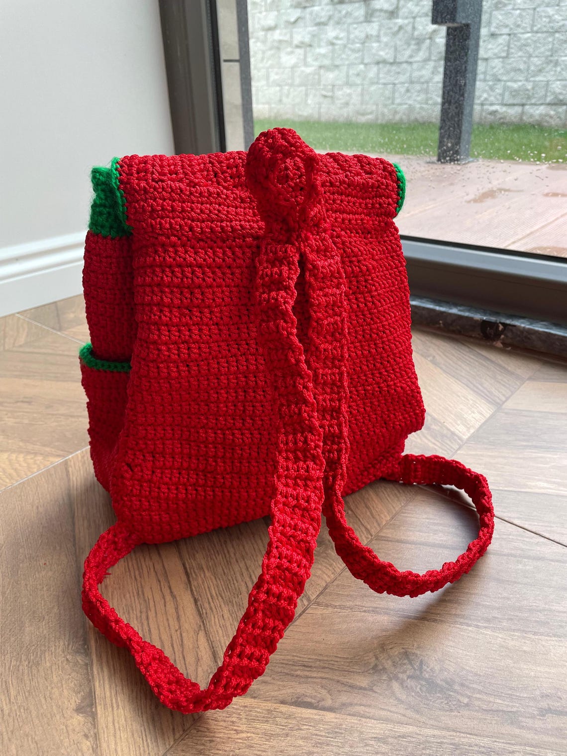 Crochet Strawberry Backpack, Kawaii Red Strawberry Bag, Cute Fruit ...