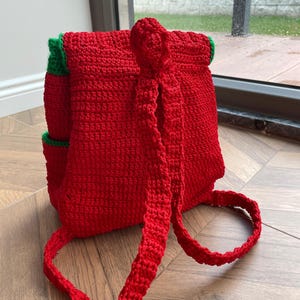 Crochet Strawberry Backpack, Kawaii Red Strawberry Bag, Cute Fruit ...