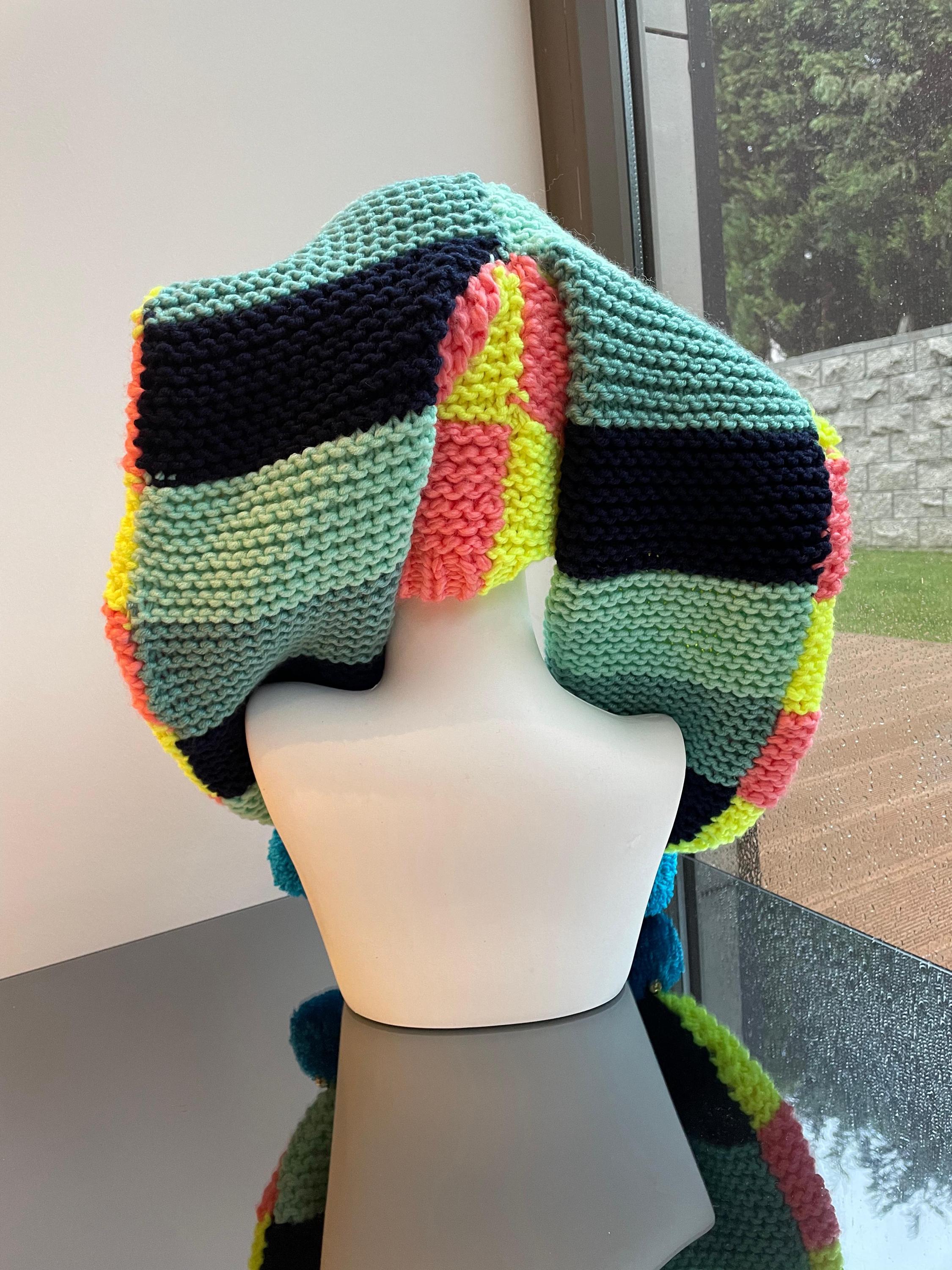 Knit Fizzarolli Hat, Long Jester Harlequin Hat, Clown Jester Hat, Funny ...