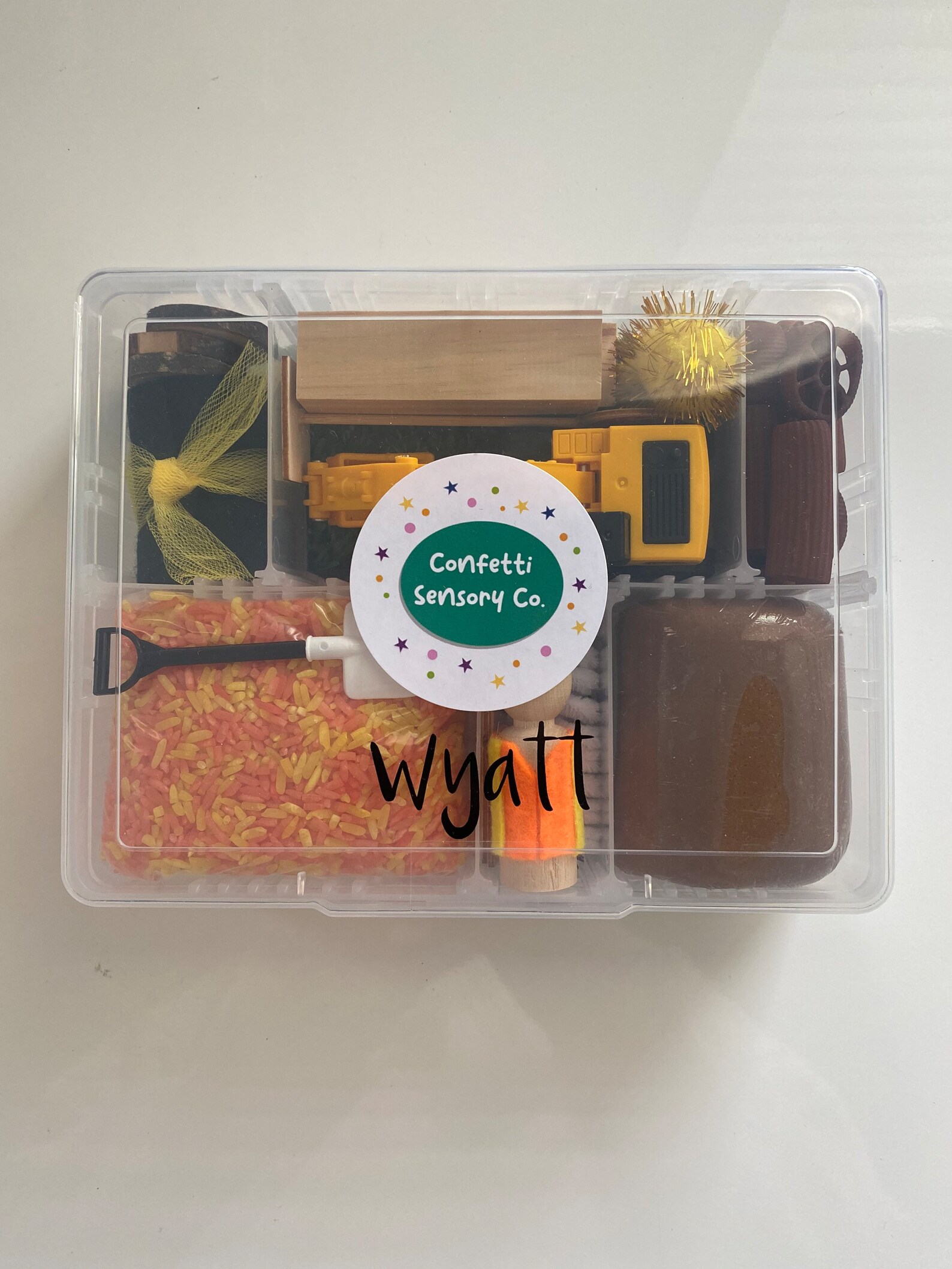 Construction Sensory Kit Personalised, Sensory Box, Pretend Play Kit ...