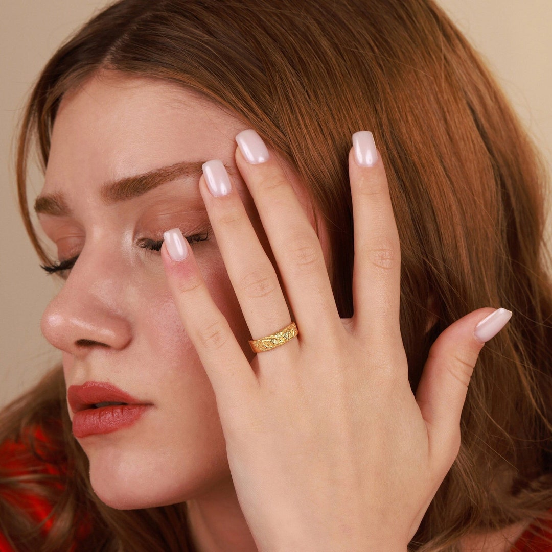 Owl Eyes Ring for Proposal, 10K Gold Bird Ring for Girlfriend, Boho ...