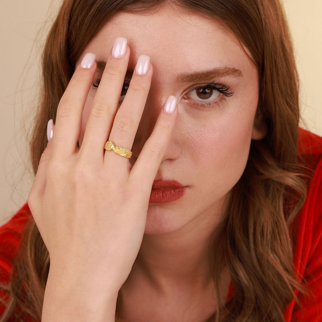 Wolf Ring in Gold or Silver, Bohemian Ring for Girlfriend, Strength ...