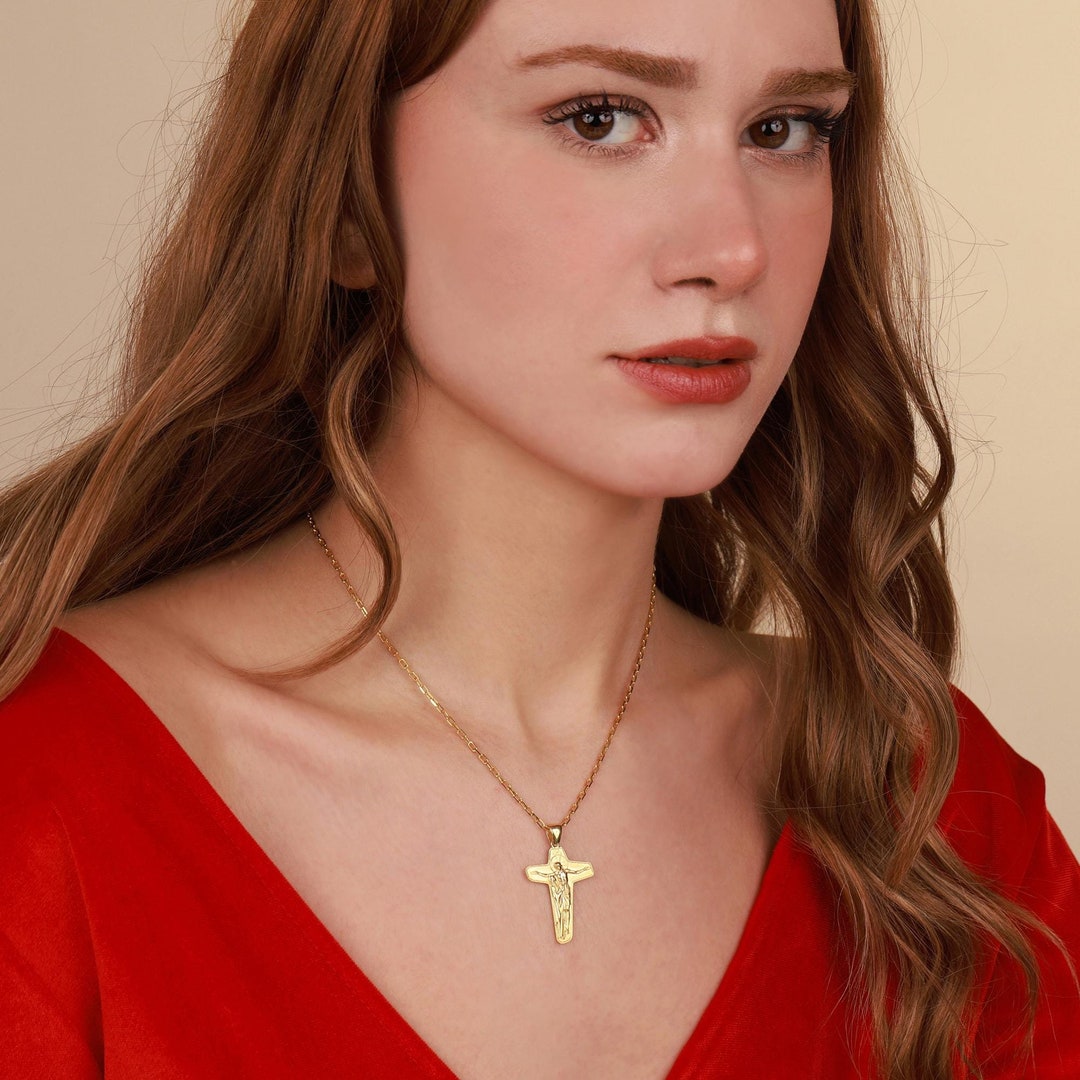 Gold Plated Sterling Silver Unity Cross Necklace, Religious Gift - Etsy