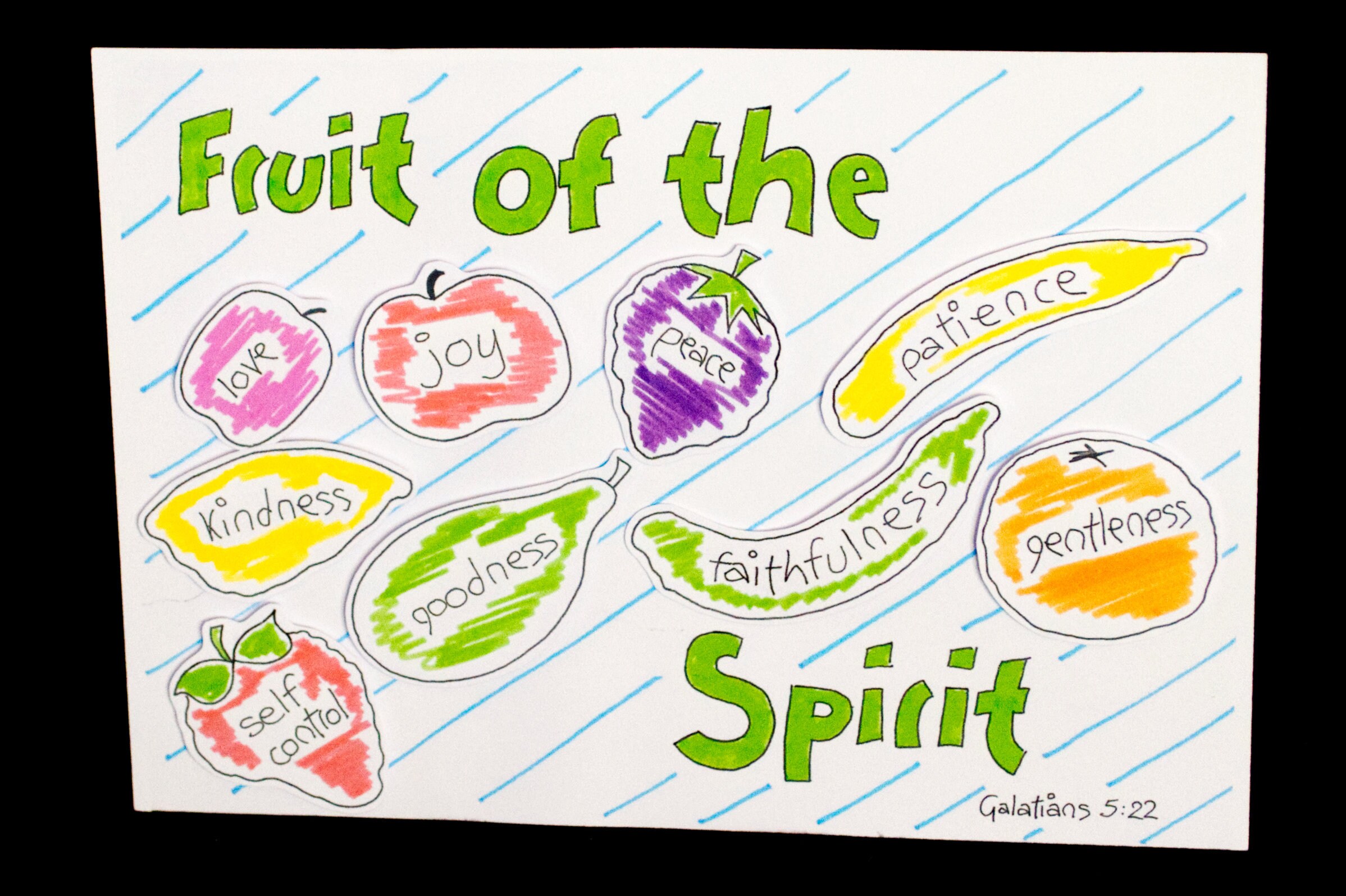 Fruit of the Spirit Bible Craft Template Digital PDF Download - Etsy