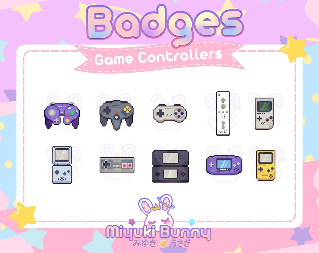 Pixel Game Controller Twitch Badges, Sub/cheer Emotes, Twitch Emotes ...