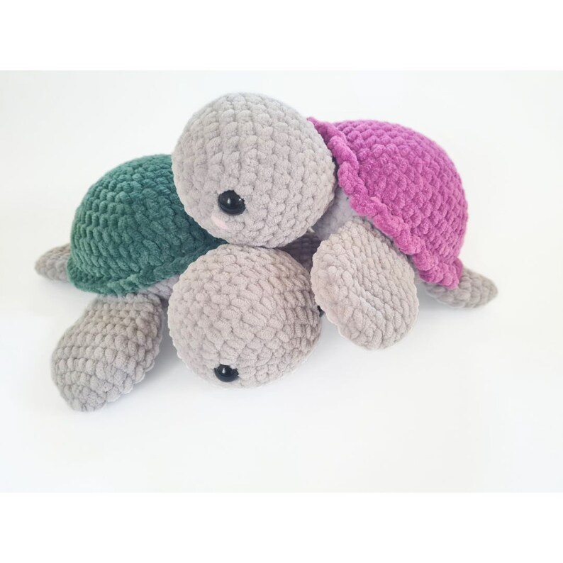 No Sew Two Turtle Crochet Pattern, Amigurumi, Crochet Plushie Stuffed ...