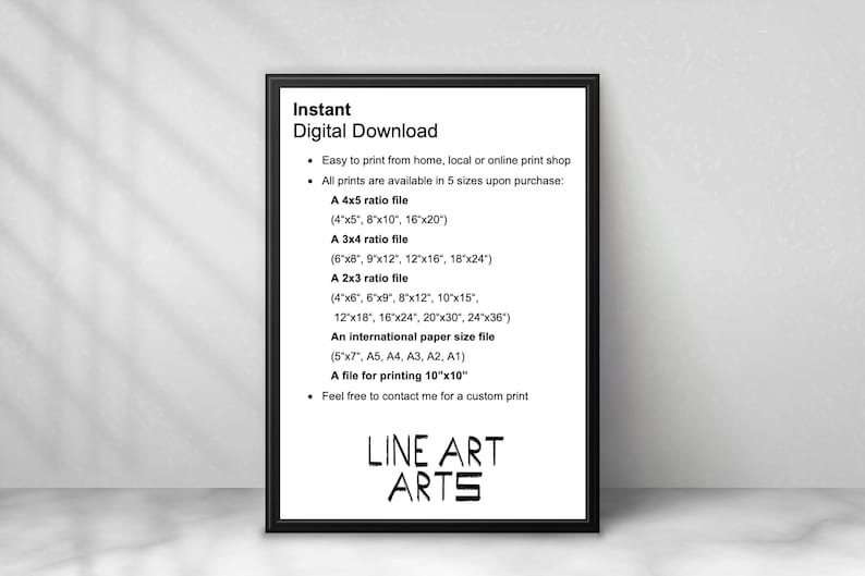 Phoenix Line Art • Minimalist Digital Print • Line Drawing • 5 Jpgs in ...
