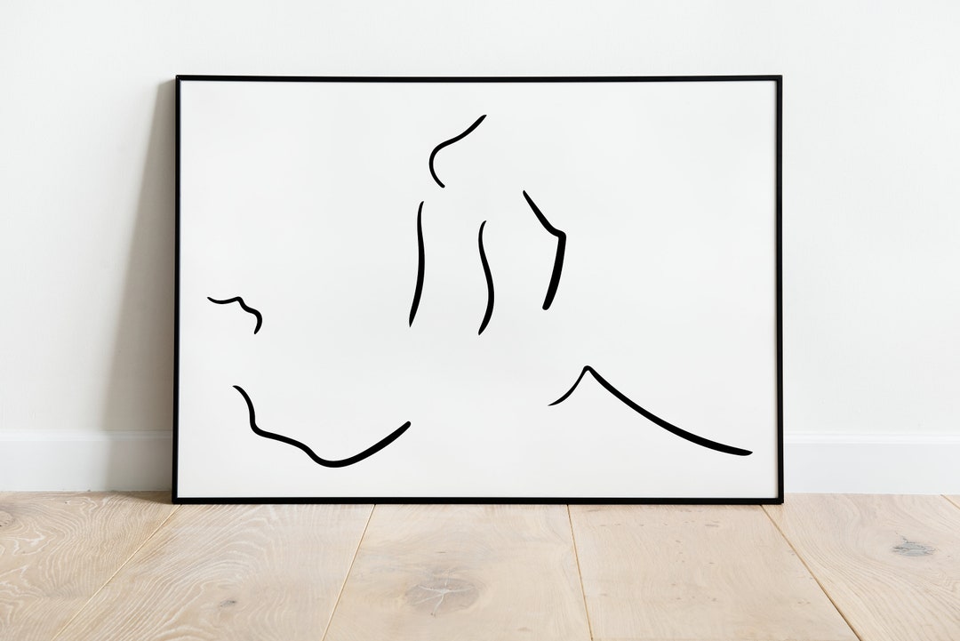 Akt Line Art Minimalistischer Digitaldruck Linienzeichnung 5 JPGs in 5 ...