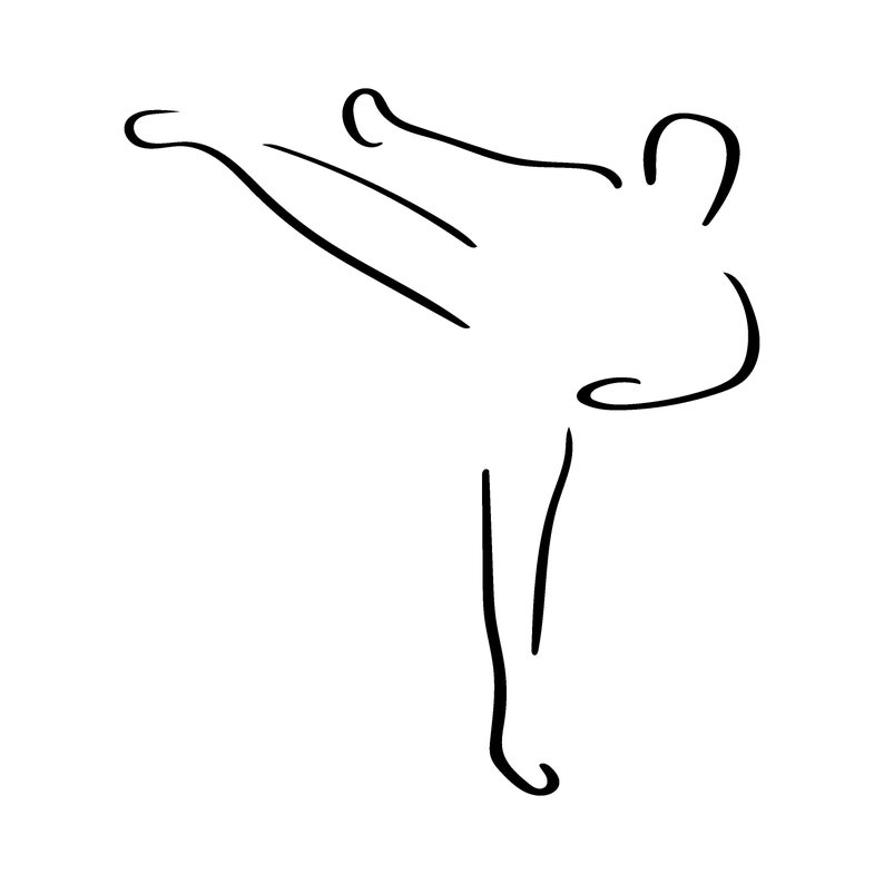 Martial Arts Line Art • Minimalist Digital Print • Line Drawing • 5 ...