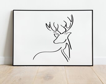 Elk Line Drawing - Etsy