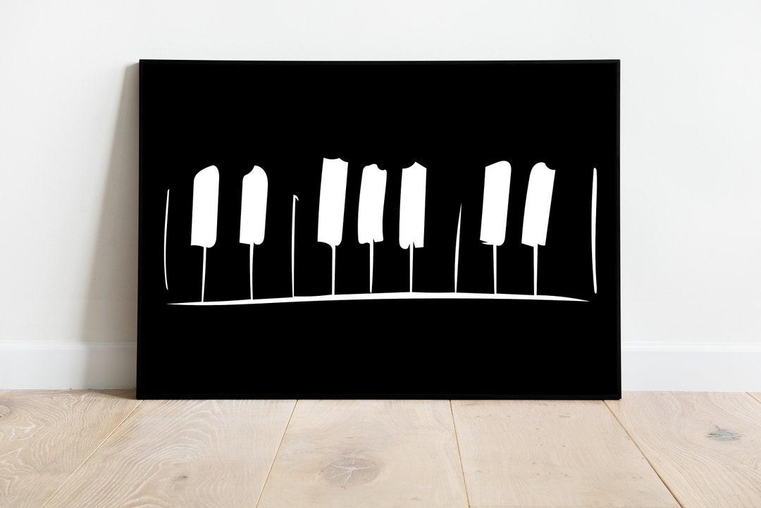 Piano Piano Keys Line Art Minimalist Digital Print Line Drawing 5 Jpgs ...