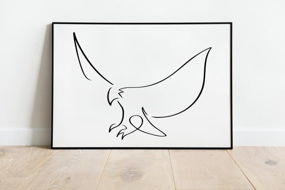 Adler Line Art Minimalist Digital Printing Line Drawing - Etsy
