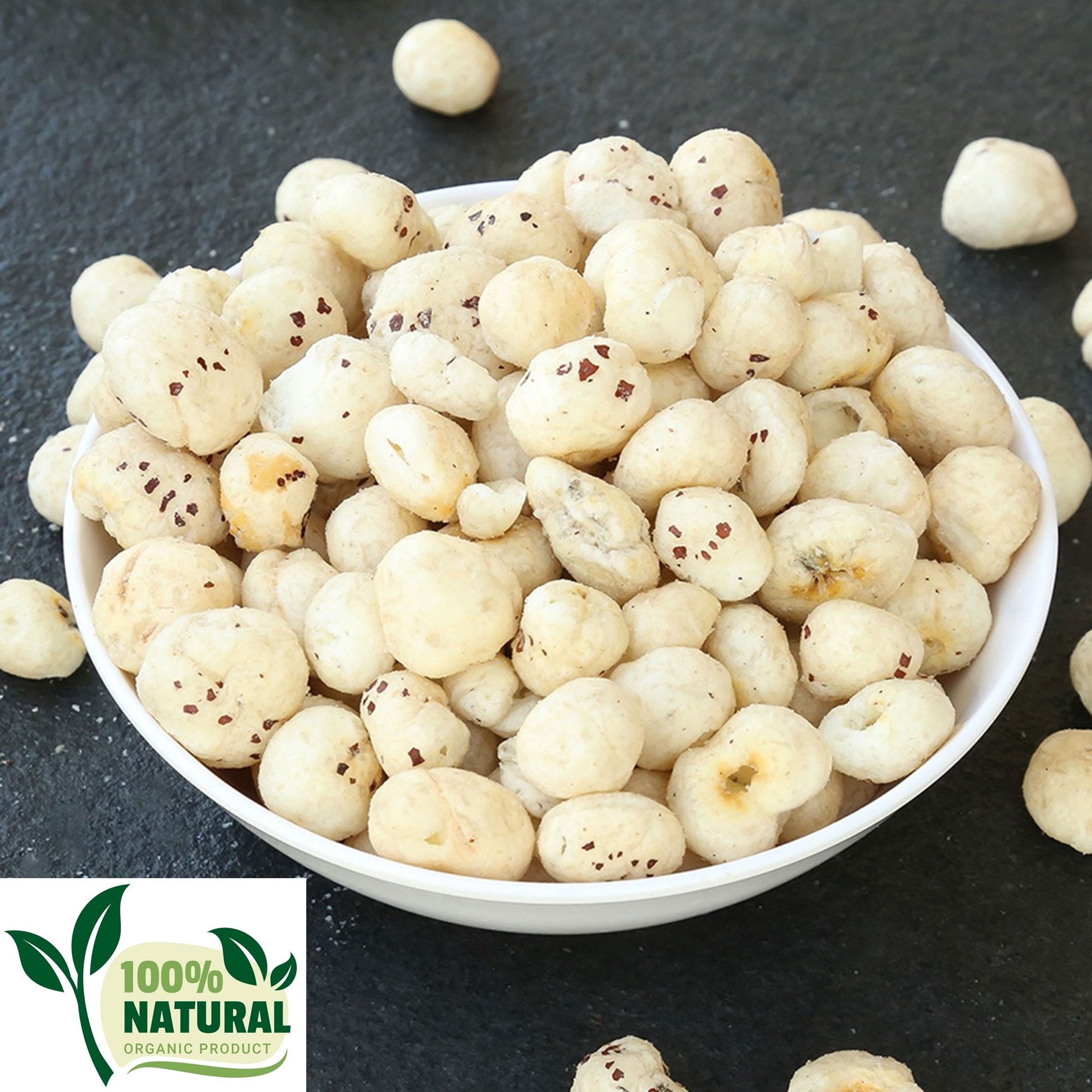 100% Organic Fox Nuts Phool Makhana Healthy Vegan Snacks | Natural Crunchy Popped Lotus Seeds ...