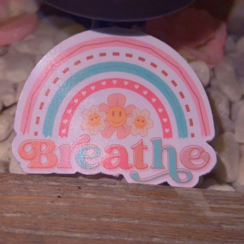 Breathe,boho Rainbow, Motivational Quote Stickers. Cute Sticker ...