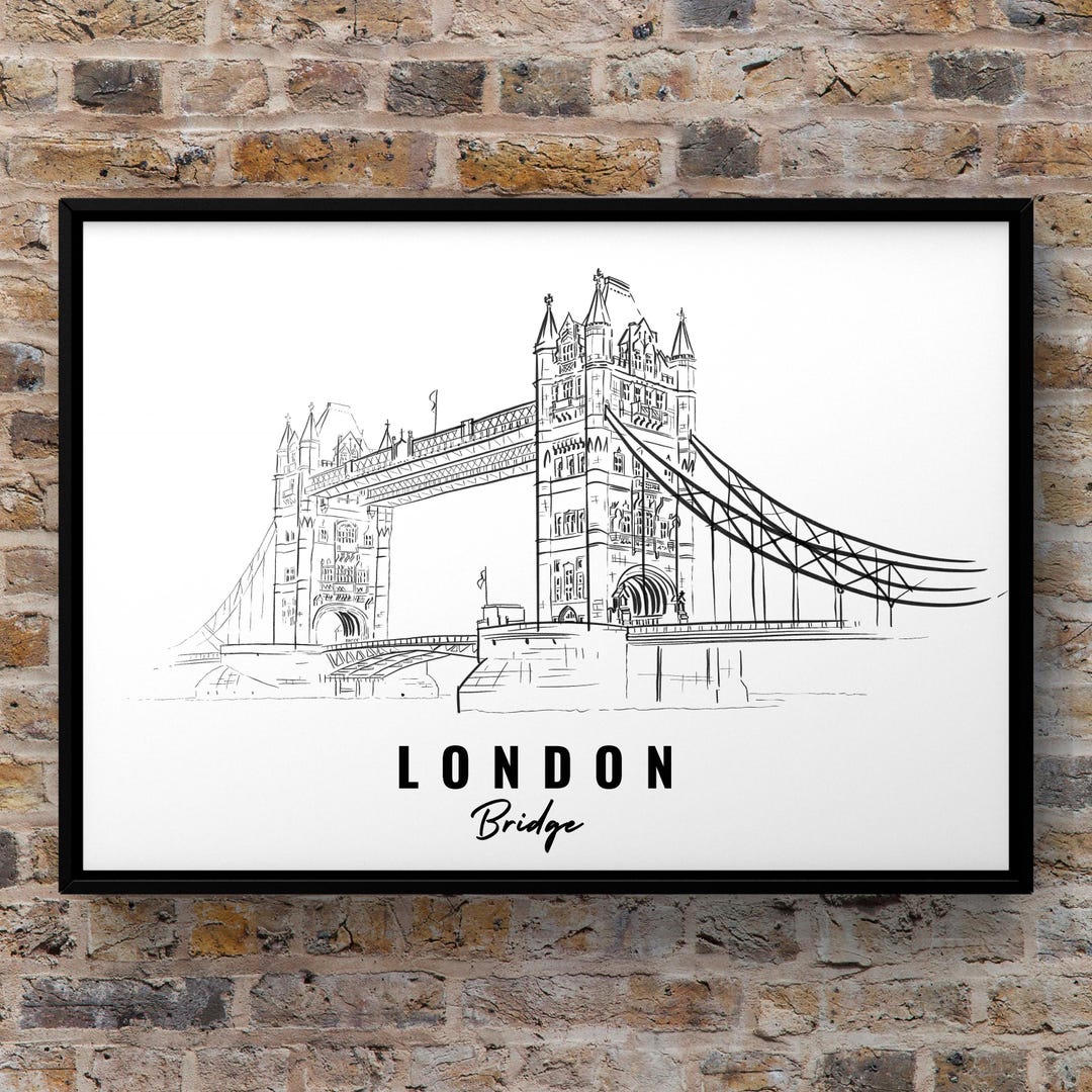 Printable Sketch of London Bridge, Wall Art London, Travel Art ...