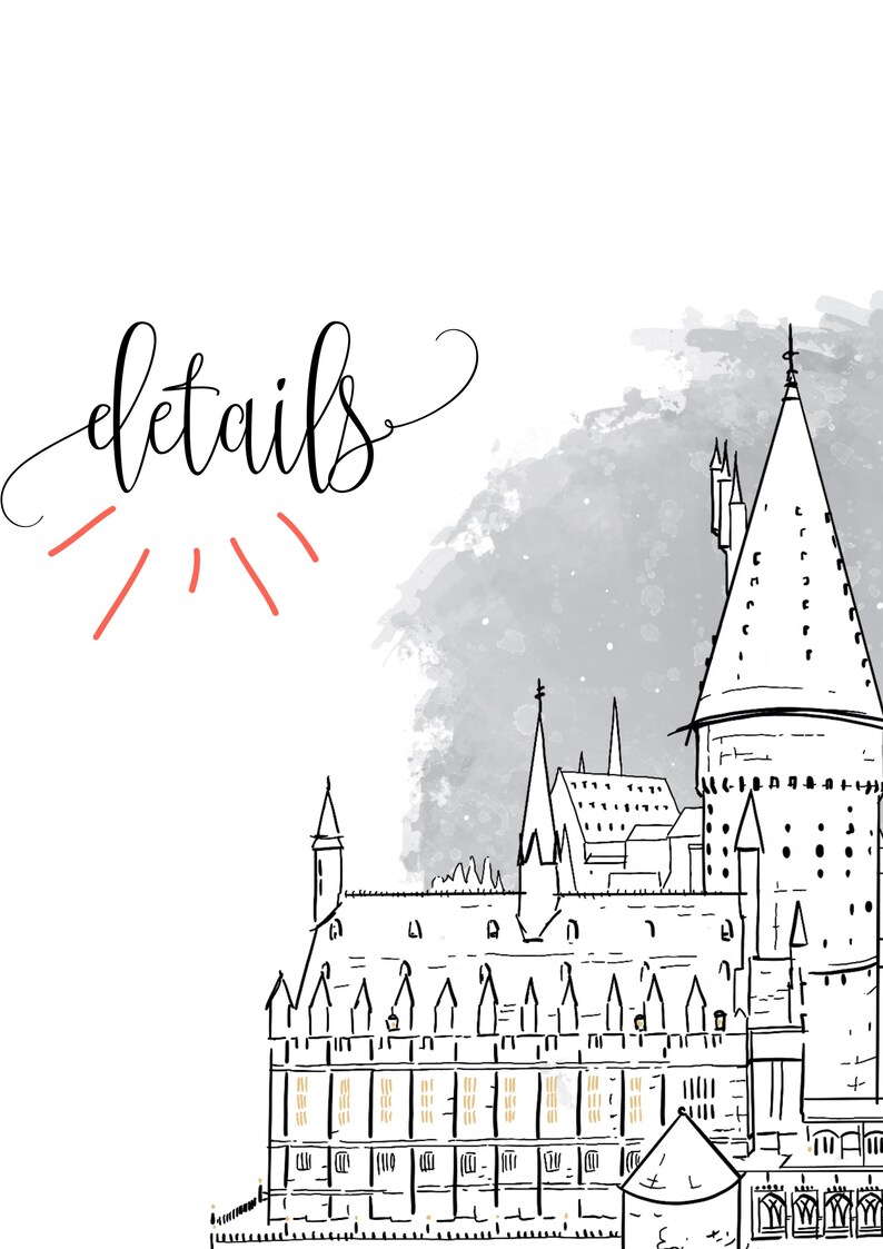 Hogwarts Castle Art Print - Digital Download | Sketch Line Art | Harry ...