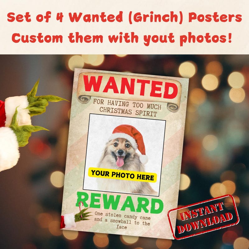 Wanted Grinch Poster - Etsy