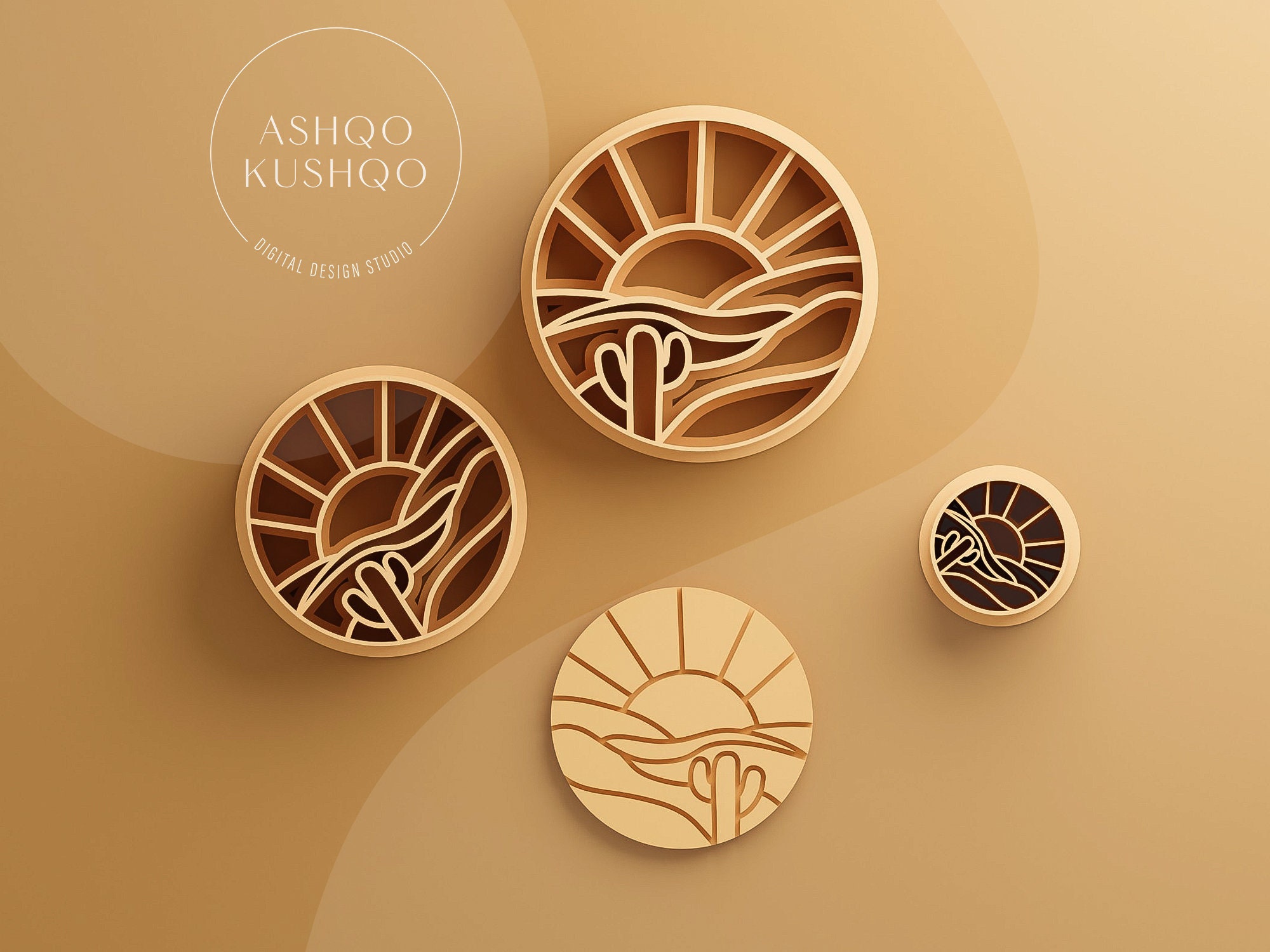 Boho Style Clay Cutter STL File Boho Arc Desert Night 5 Size - Etsy