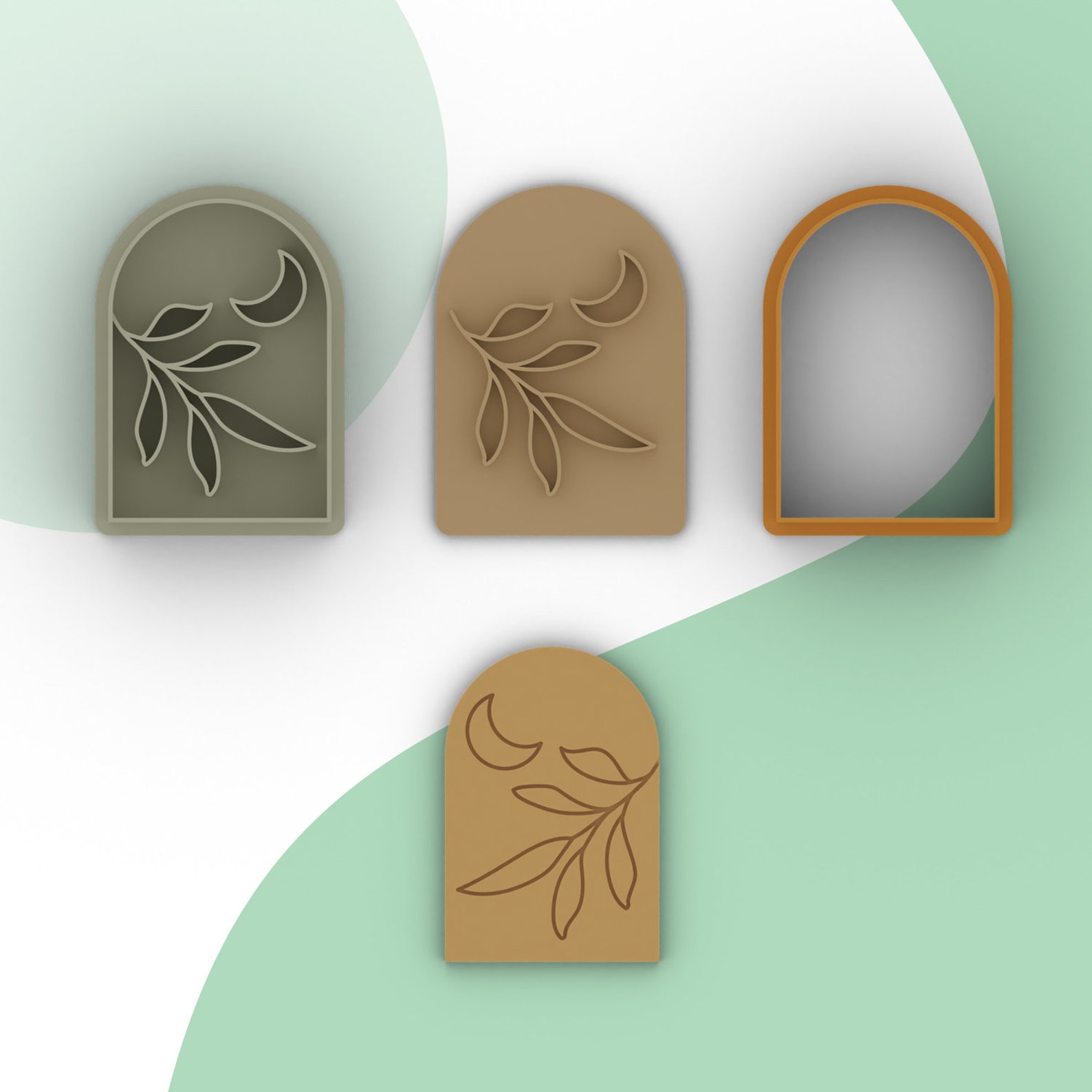 Boho Style Clay Cutter and Stamp STL File Boho Flower Line - Etsy