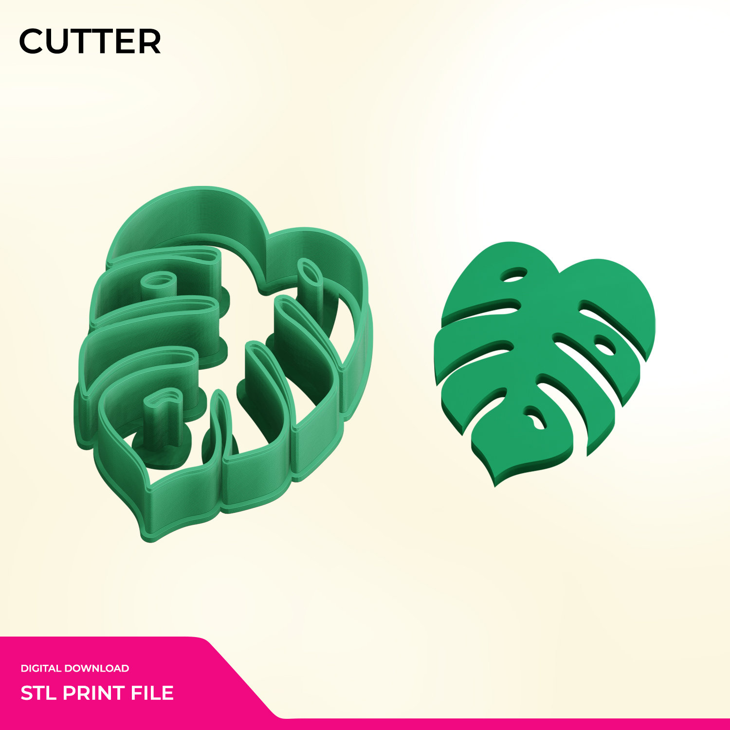 Monstera Clay Cutter STL File Polymer Clay Create Intricate Clay ...