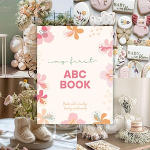 Babys First Abc Book Baby Shower Game Baby Alphabet Book Baby Shower ...