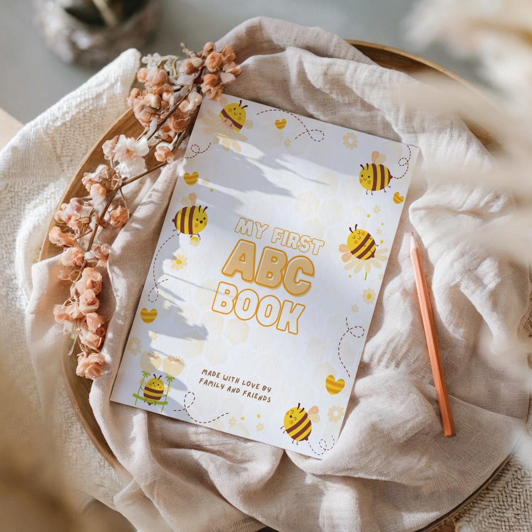 Babys First Abc Book Baby Shower Game Baby Alphabet Book Baby Shower ...