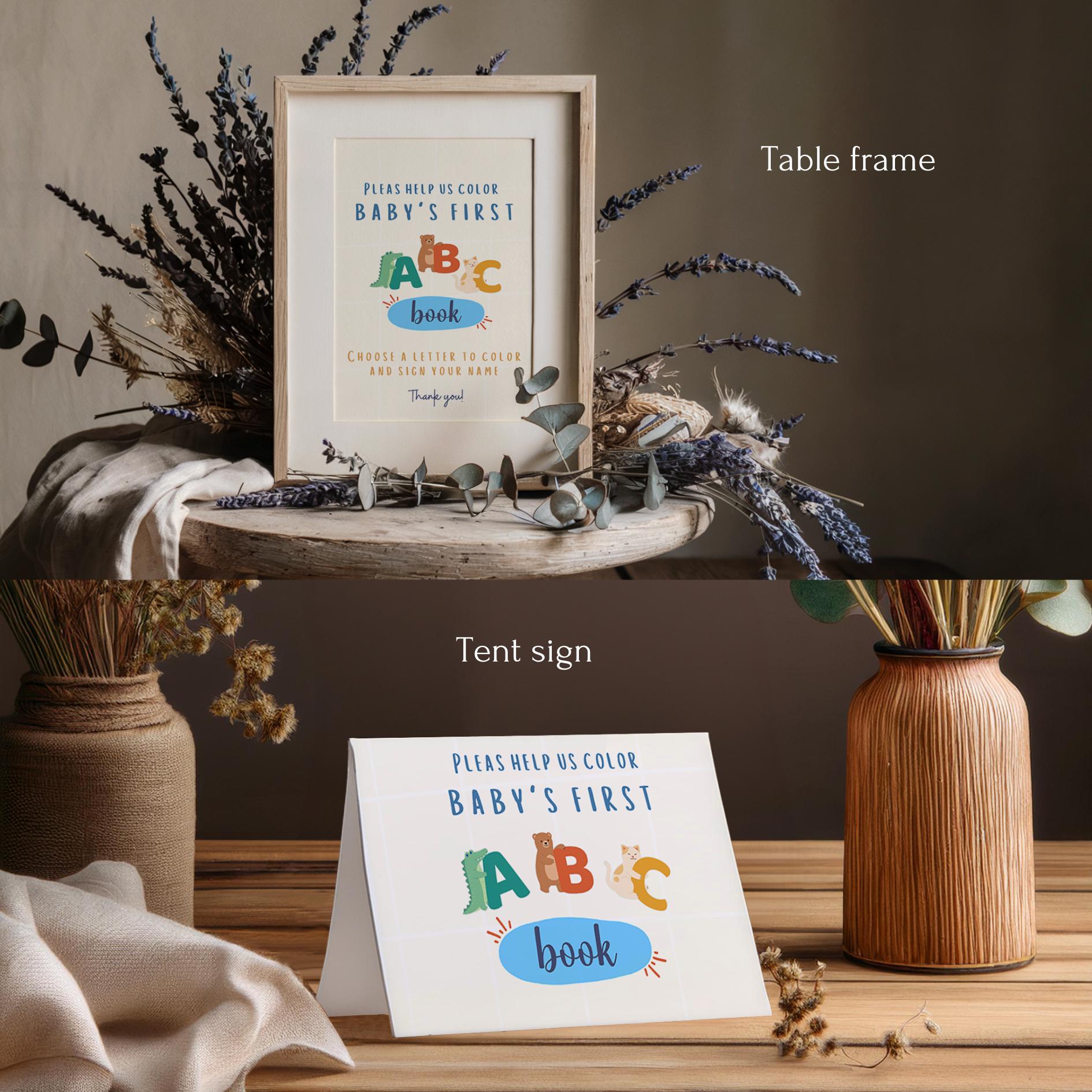 Babys First ABC Book Baby Shower Activity - Baby Shower Activities Not ...