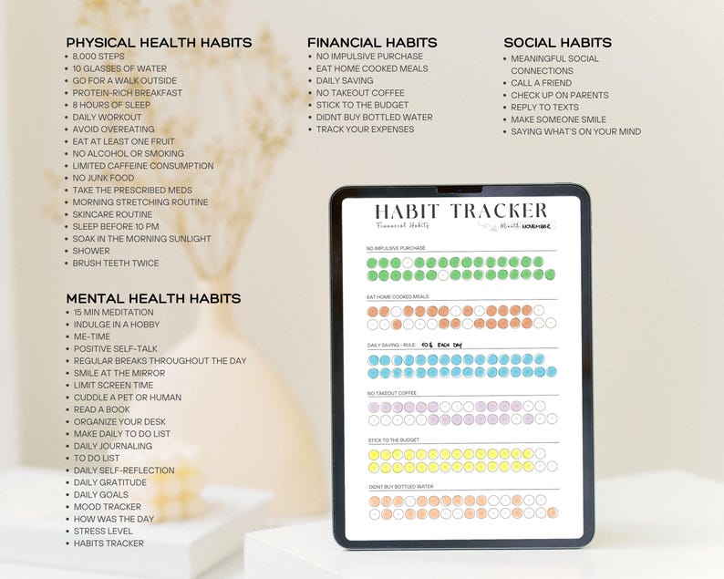 50 Printable Life Trackers Bundle Health Fitness Finance Habit Mood ...