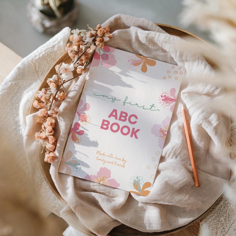 Babys First Abc Book Baby Shower Game Baby Alphabet Book Baby Shower ...