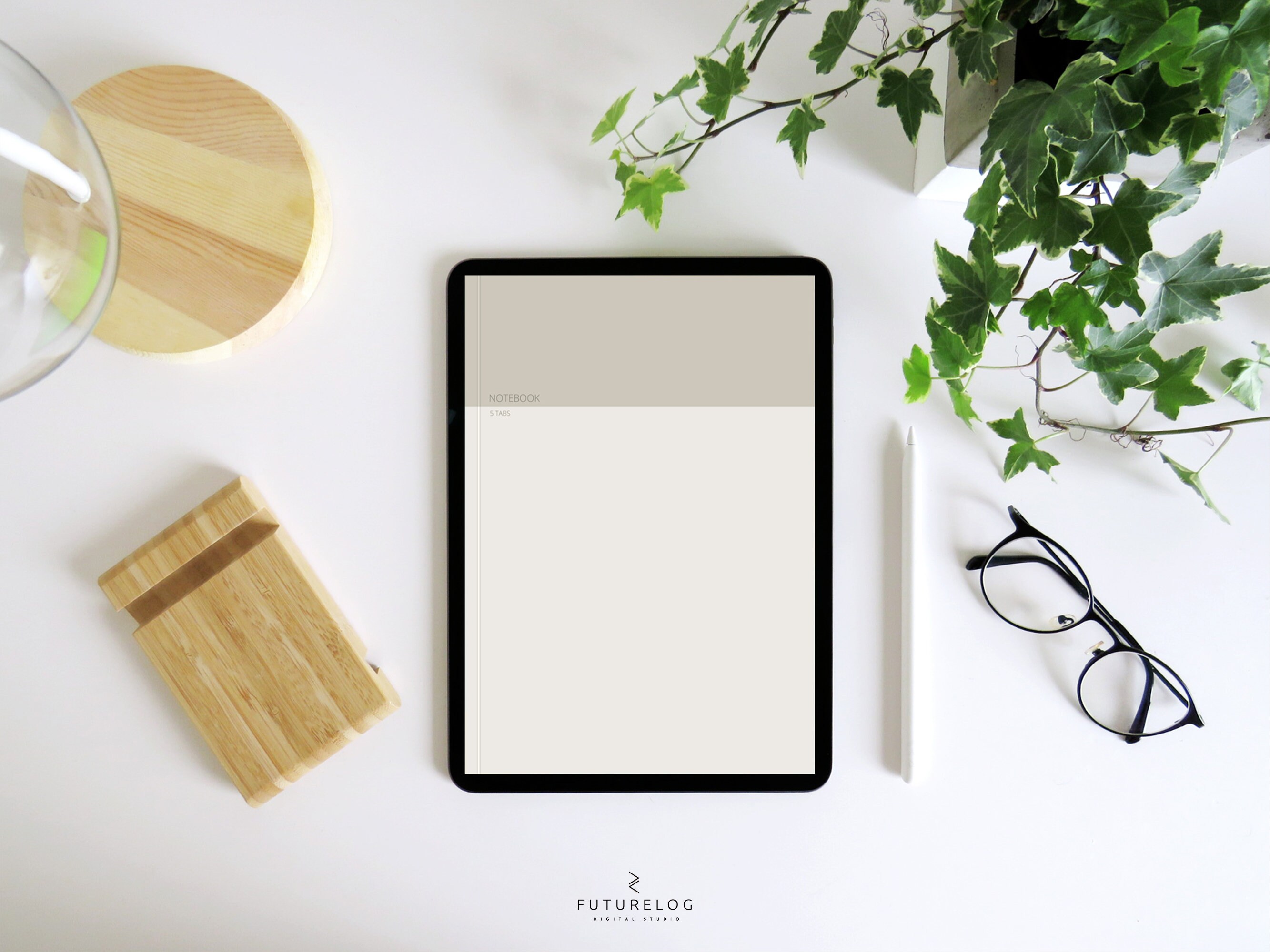 Minimalist Digital Notebook, Earth Tones Color Scheme, 5 Hyperlinked ...