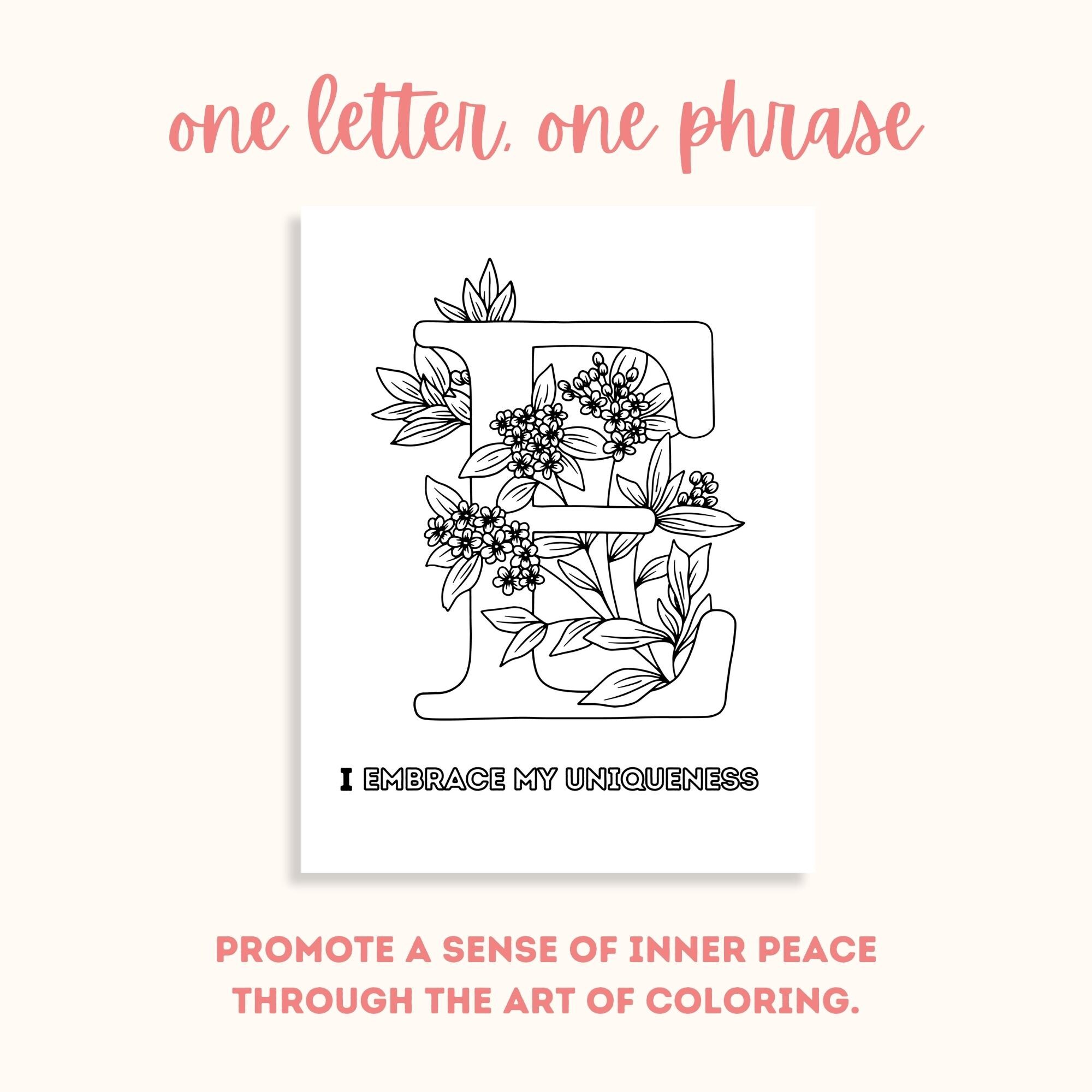 Positive Affirmation Coloring Pages - Mindfulness Relaxation - Coloring ...