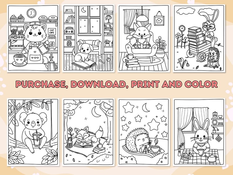 Cozy Coloring: Super Cute Animal Character - My Cozy Friend Printable ...