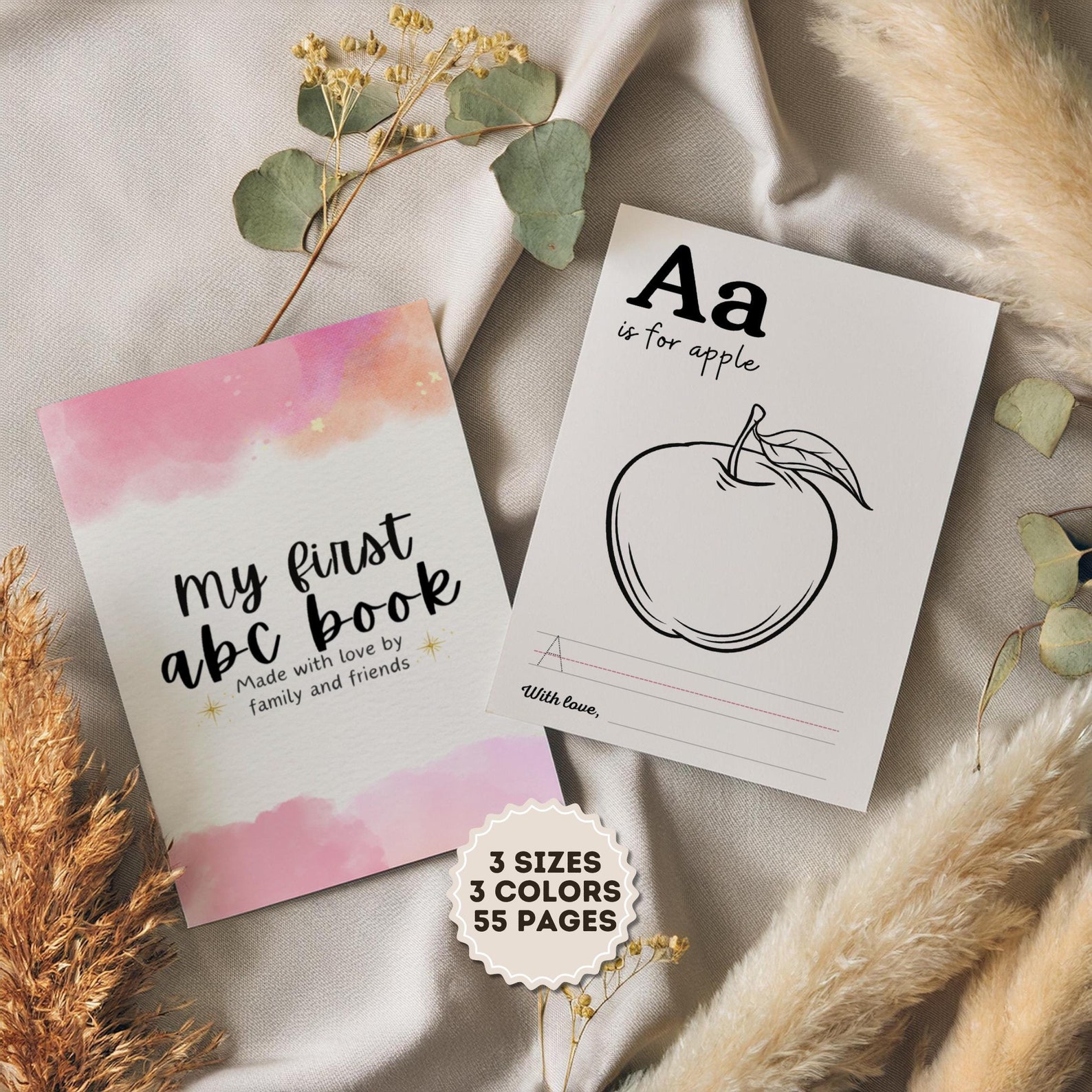 ABC Book Baby Shower Activity, Personalized Alphabet Coloring Book Baby ...