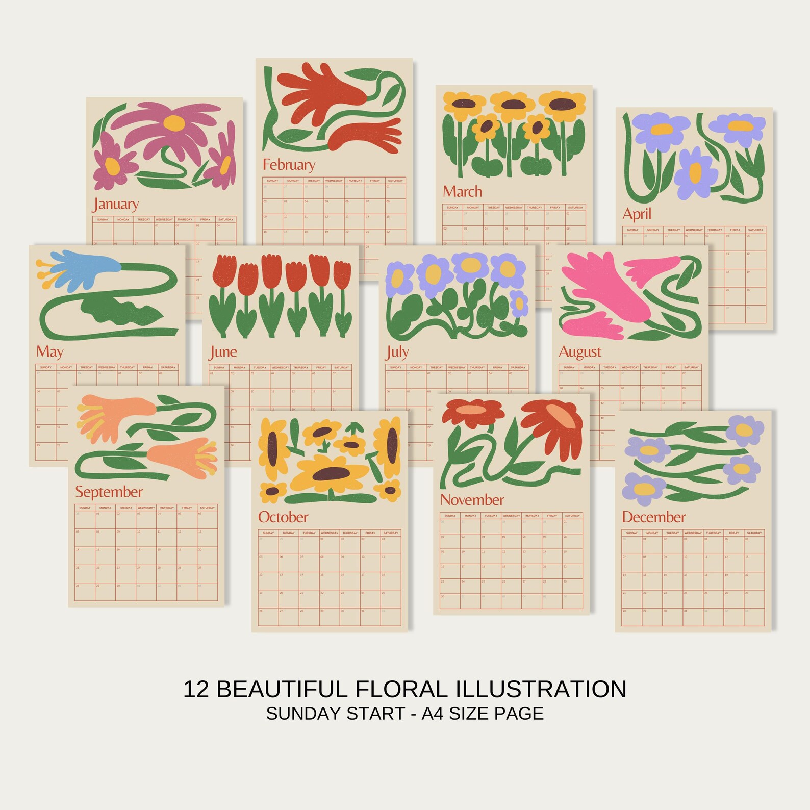 Academic Year Calendar 2025 Floral Matisse Design Wall Calendar ...
